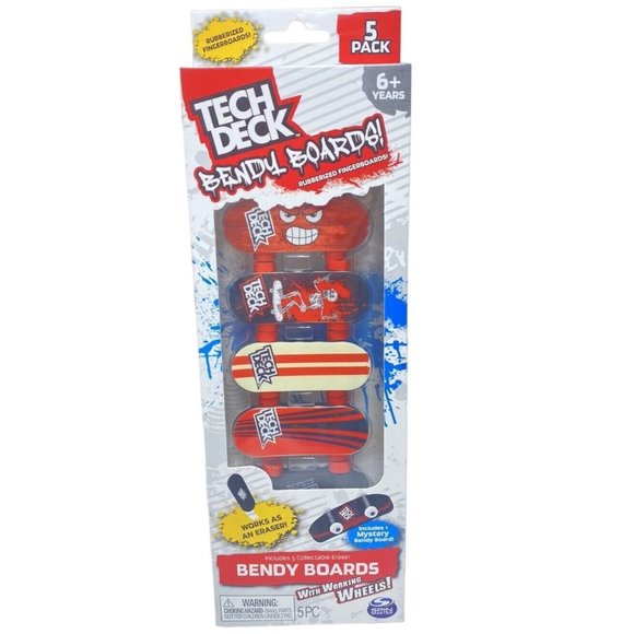 Tech Deck | Toys | Tech Deck Bendy Boards Skateboard Erasers 5 Pack Rubber Fingerboards New ...